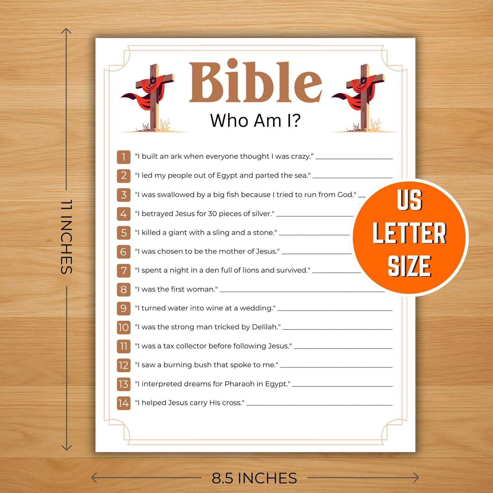 Bible Who Am I Game Printable Bible Trivia Game Printable Bible ...