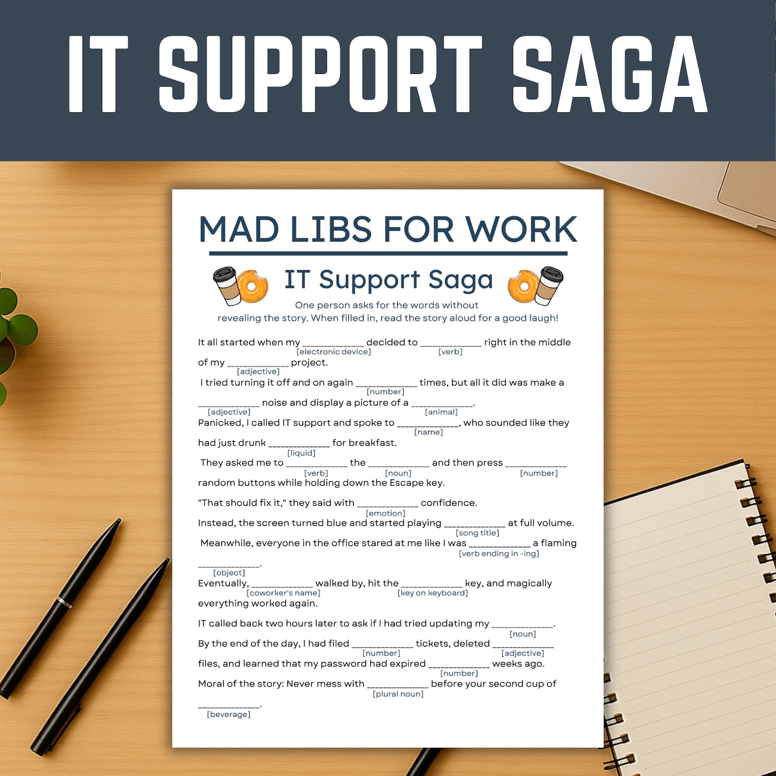 Mad Libs for Work Office Mad Libs Team Buidling Game Office Icebreaker ...