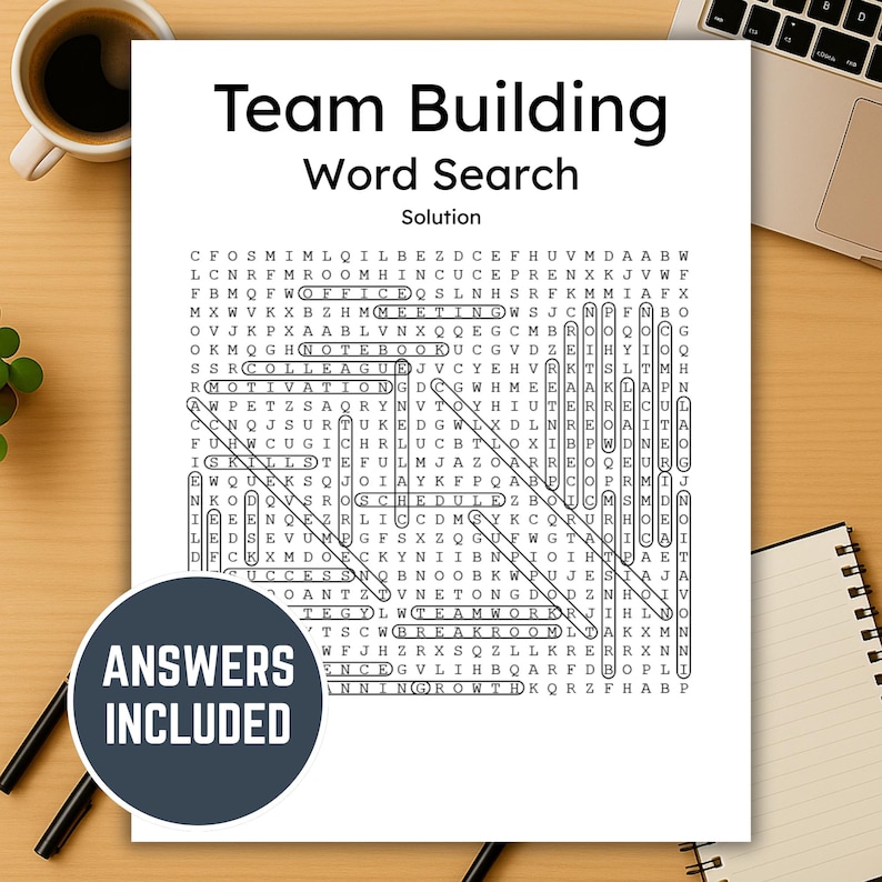Team Building Word Search Game, Office Icebreaker Printable, Fun ...