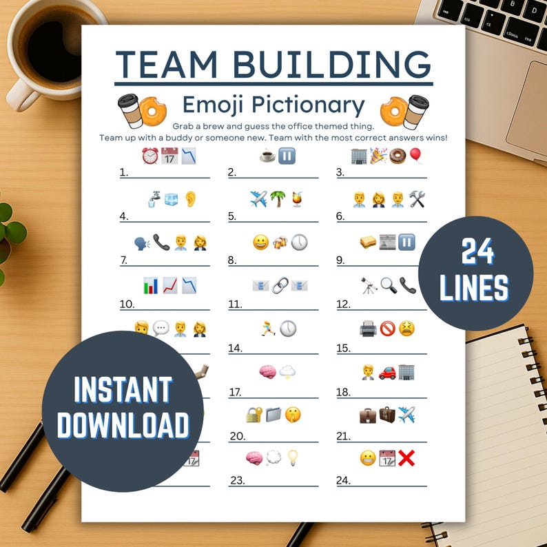 Team Building Emoji Game – Printable Fun Activity for the Office ...