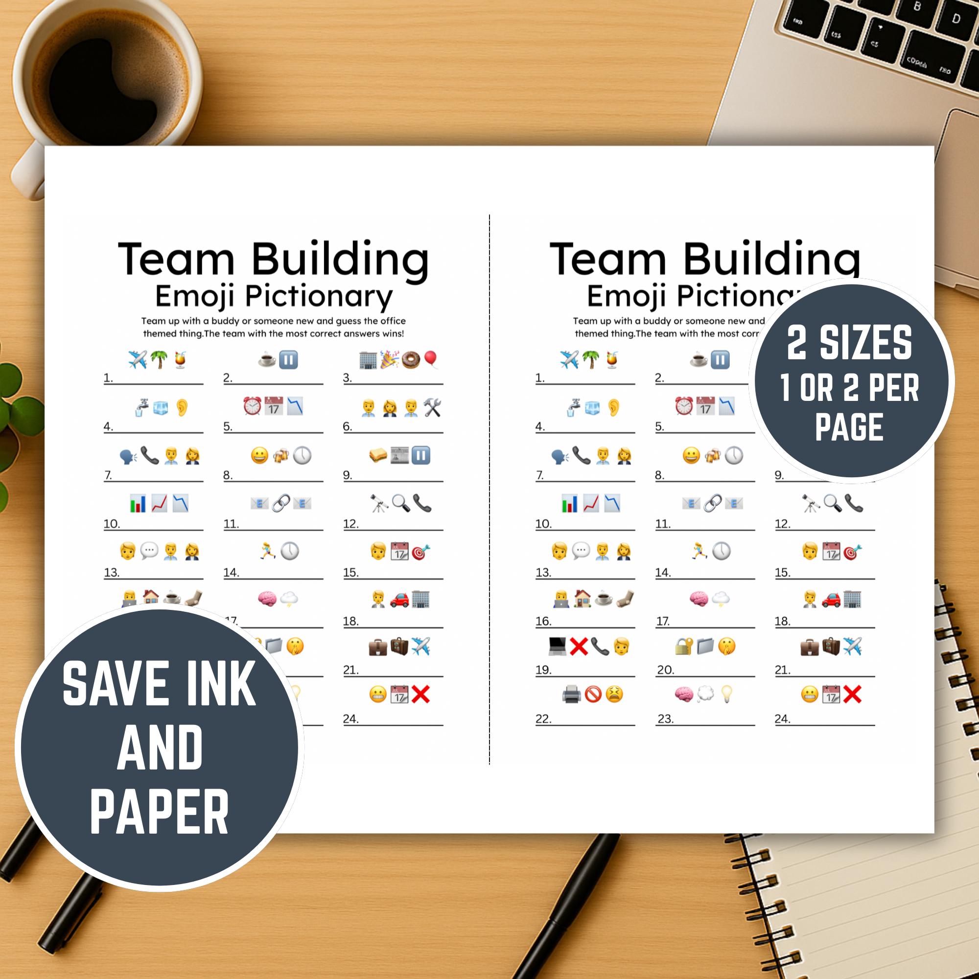 Team Building Emoji Game, Office Party Icebreaker Emoji Pictionary ...