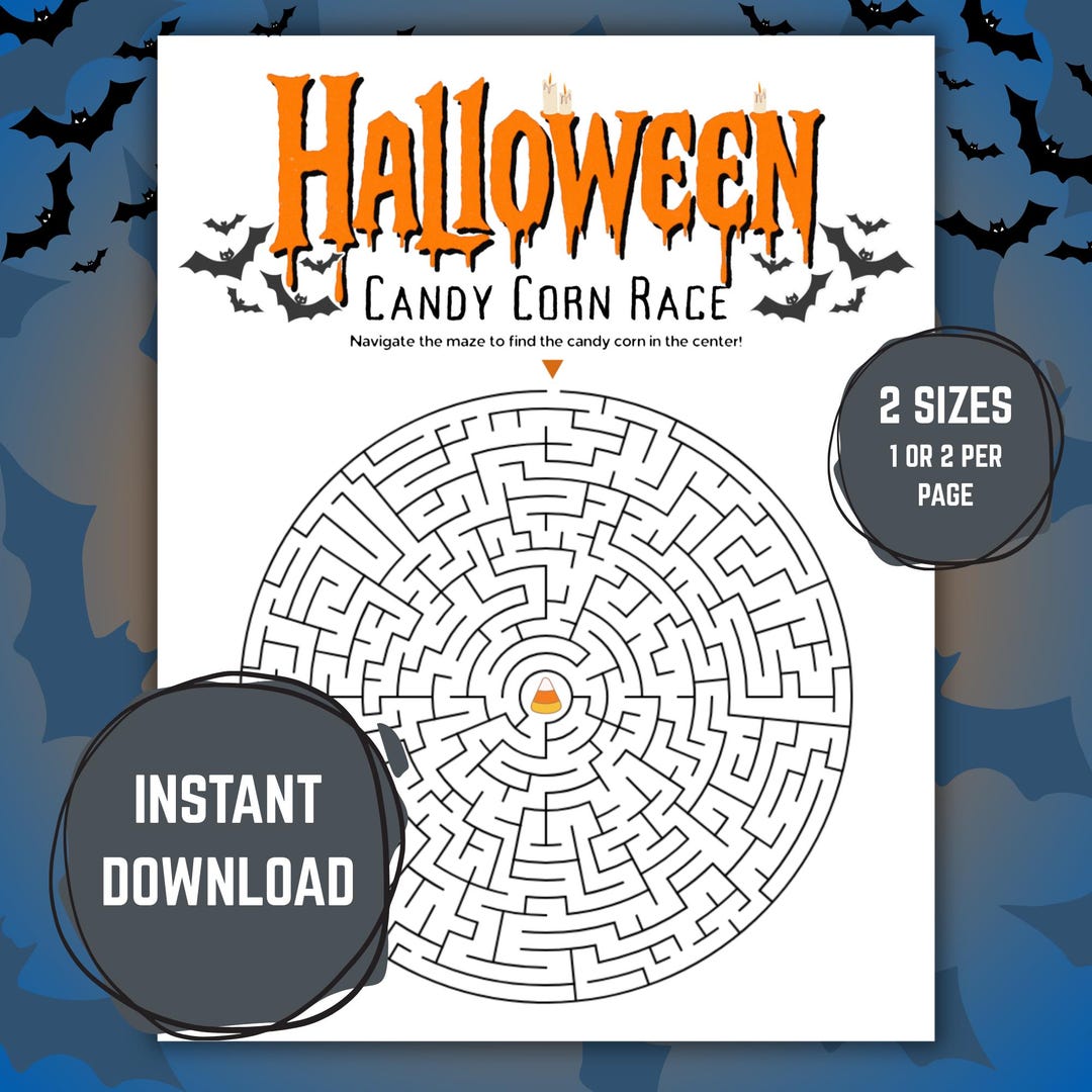 Candy Corn Maze Game Printable – Fun Halloween Activity for Kids, Teens ...