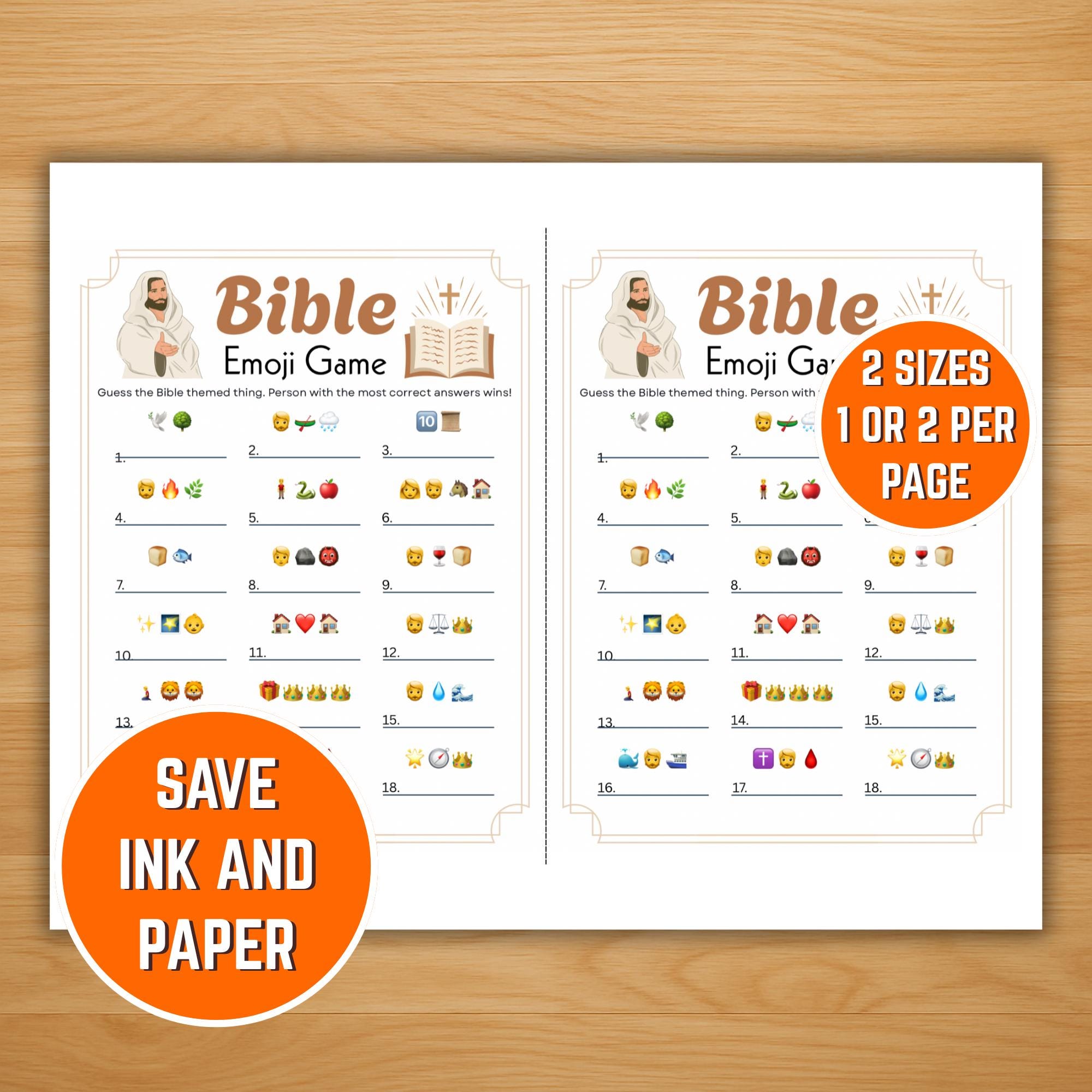 Bible Emoji Game Printable Church Game Emoji Pictionary Bible Game ...