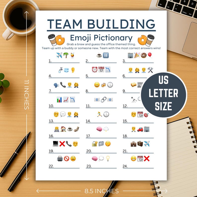 Team Building Emoji Game – Printable Fun Activity for the Office ...