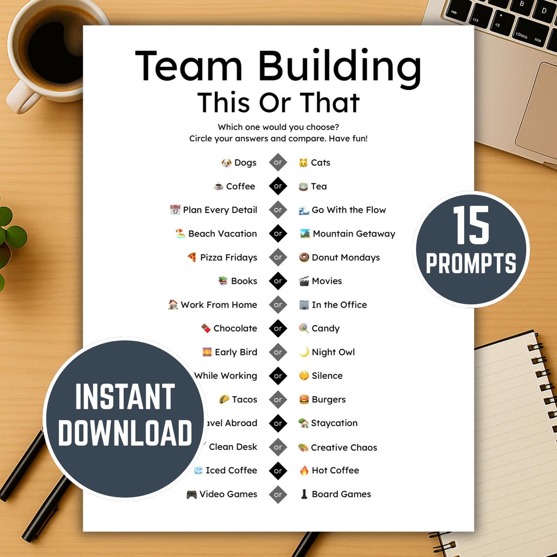 Team Building This or That Game, Office Party Icebreaker, Workplace ...