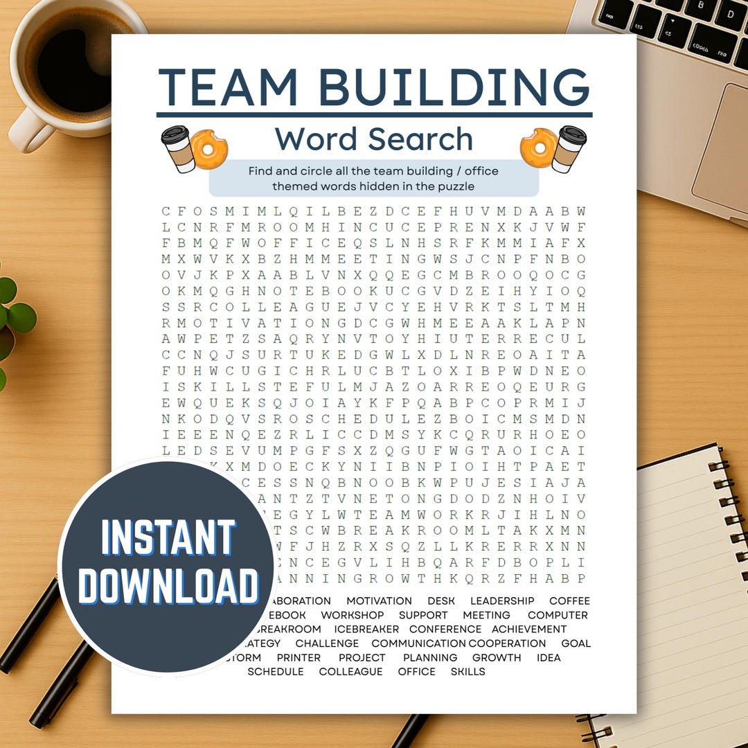 Team Building Game, Printable Word Search Activity for the Office, Fun ...