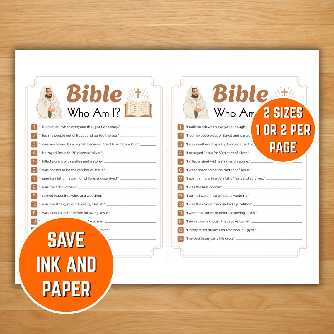 Bible Who Am I Game Printable Bible Trivia Game Printable Bible ...