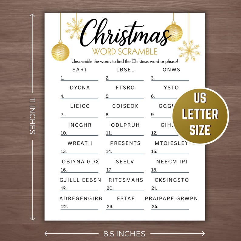 Christmas Word Scramble Game, Printable Christmas Emoji Game, Festive ...