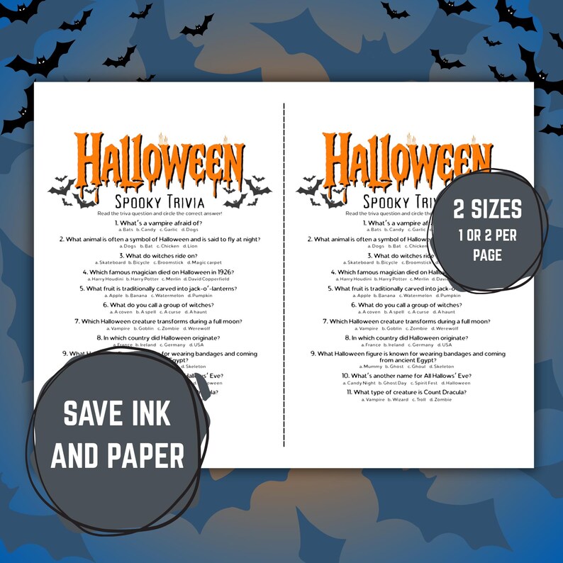 Halloween Trivia Game Printable - Fun Spooky Party Game for Kids and ...