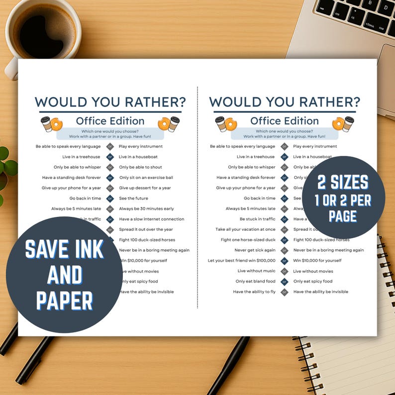 Office Would You Rather Game – Printable Fun Activity for the Office ...