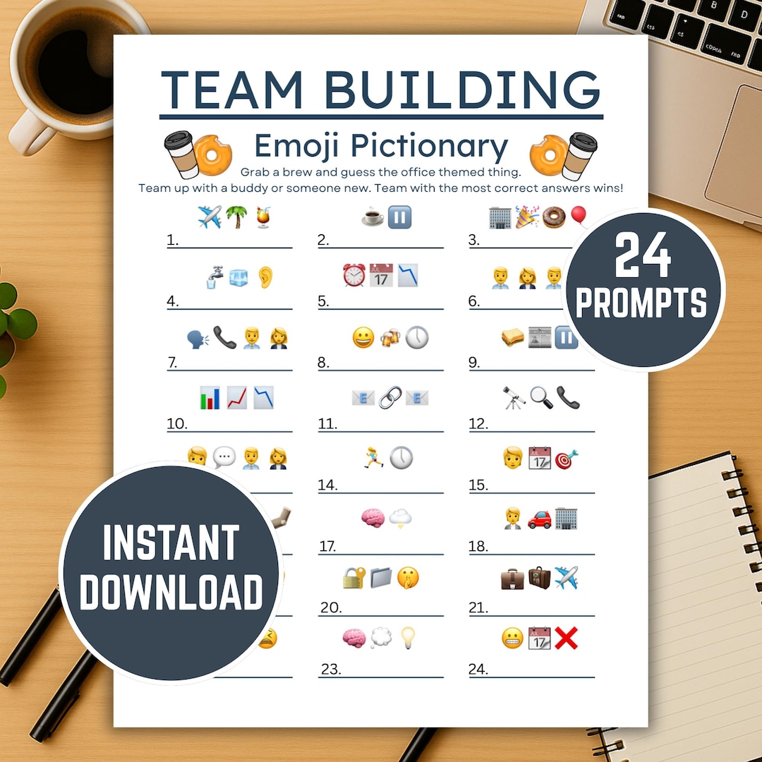 Team Building Emoji Game – Printable Fun Activity for the Office ...