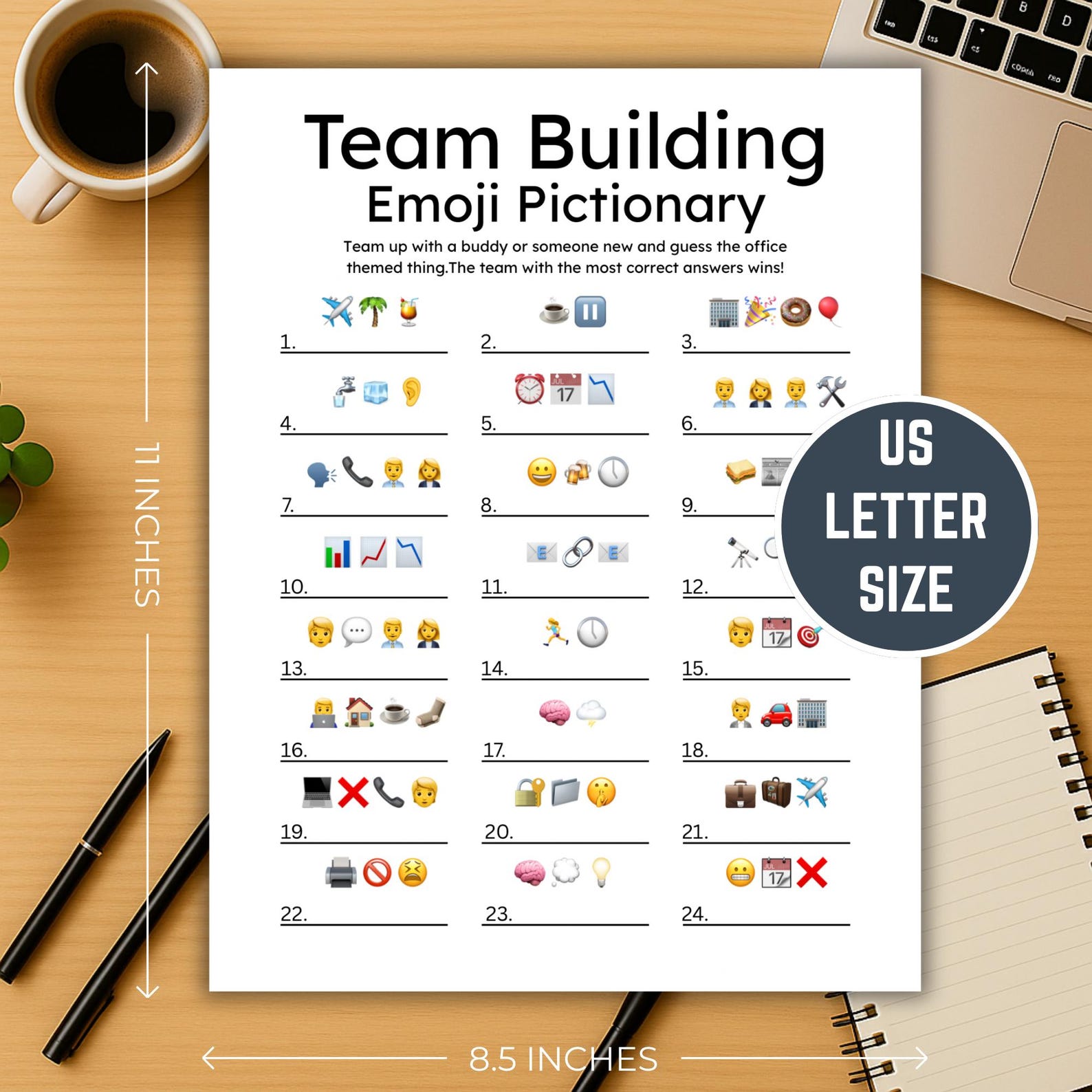 Team Building Emoji Game, Office Party Icebreaker Emoji Pictionary ...