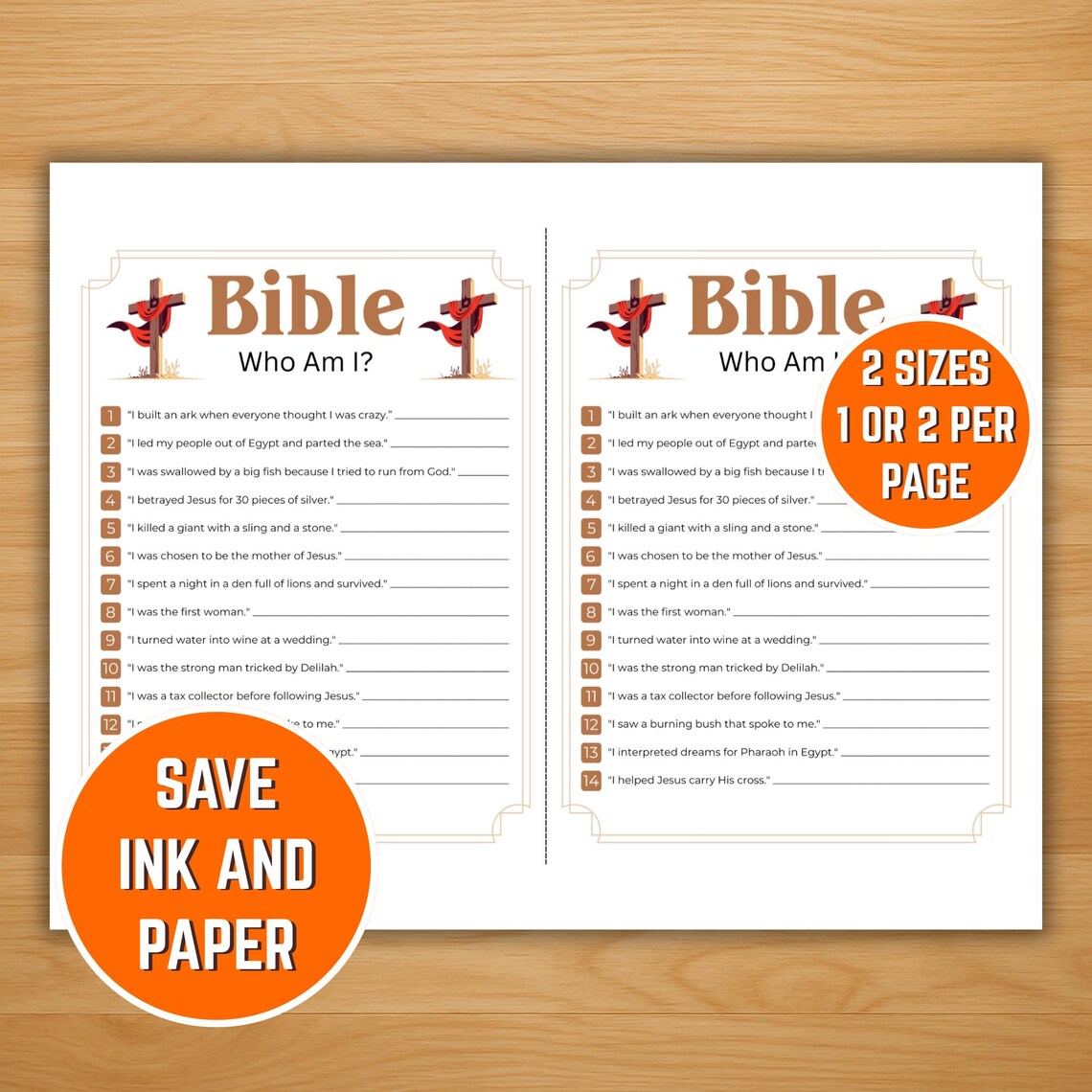 Bible Who Am I Game Printable Bible Trivia Game Printable Bible ...