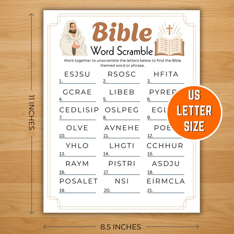 Bible Word Scramble Game Printable Church Game Emoji Pictionary Bible ...