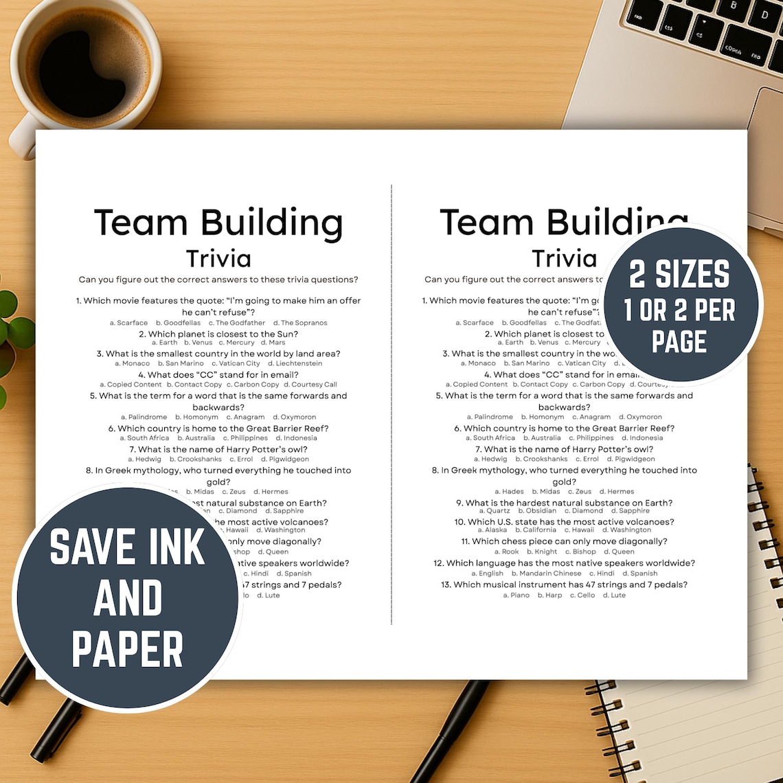 Team Building Trivia Game, Office Icebreaker Game, Get to Know You Game ...