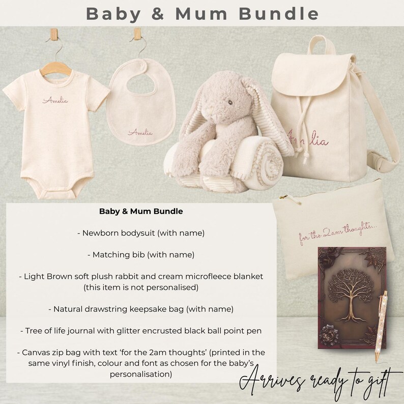 Personalised Newborn Gift Set | Luxury Baby Essentials Bundle | Organic ...