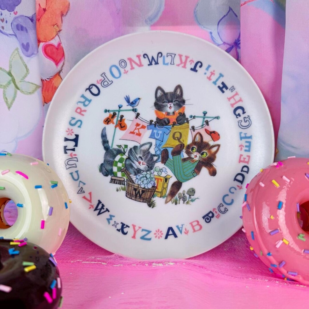 Vintage 60s 70s Melamine Plate, Anthropomorphic Cats – Mid Century ...