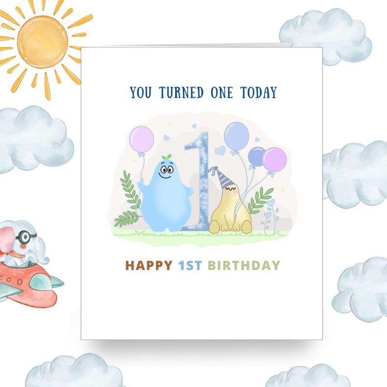 Monster 1st Birthday Card – Printable Party Decor (digital Download) - Etsy