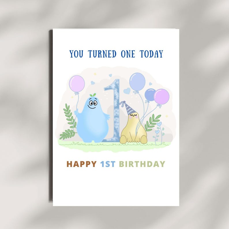 Monster 1st Birthday Card – Printable Party Decor (digital Download) - Etsy