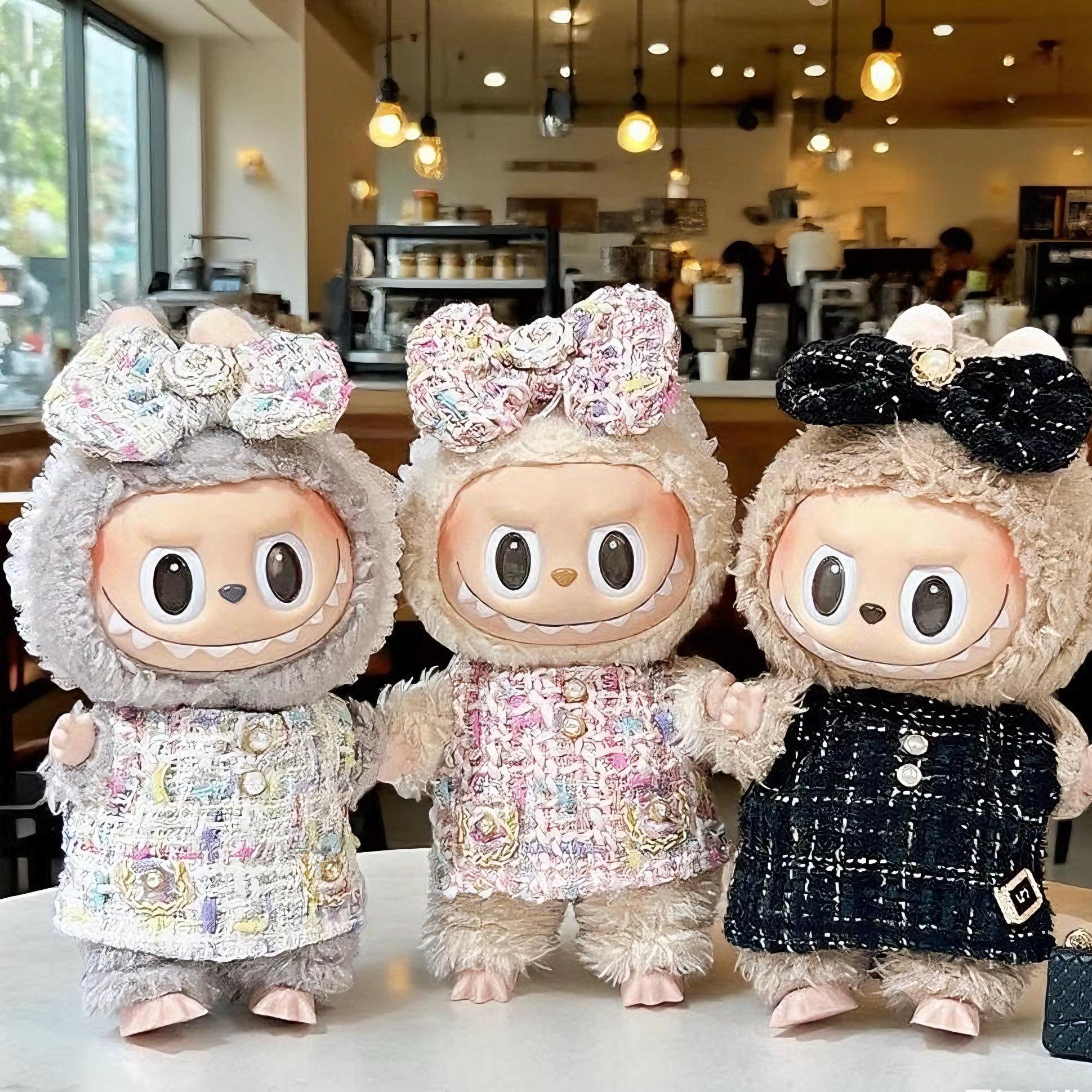 New Labubu Handmade Clothes | Tweed Dress Set in 3 Colors | Doll Outfit ...