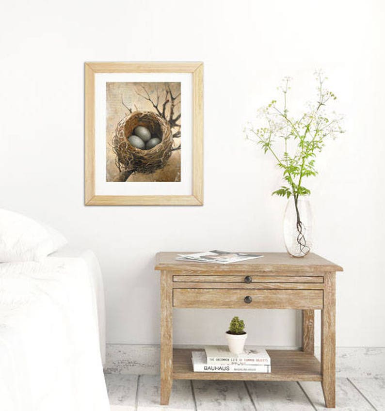 Nest Art Print Ready to Frame Bird's Nest Poster Print - Etsy