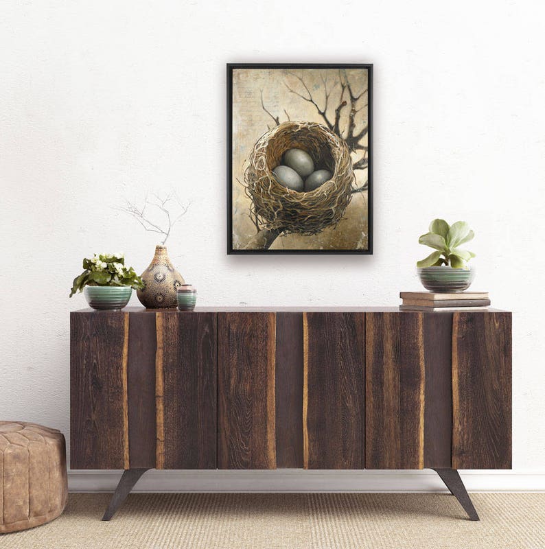 Bird Nest Wall Art Print Birds Nest With Eggs Poster Nature - Etsy