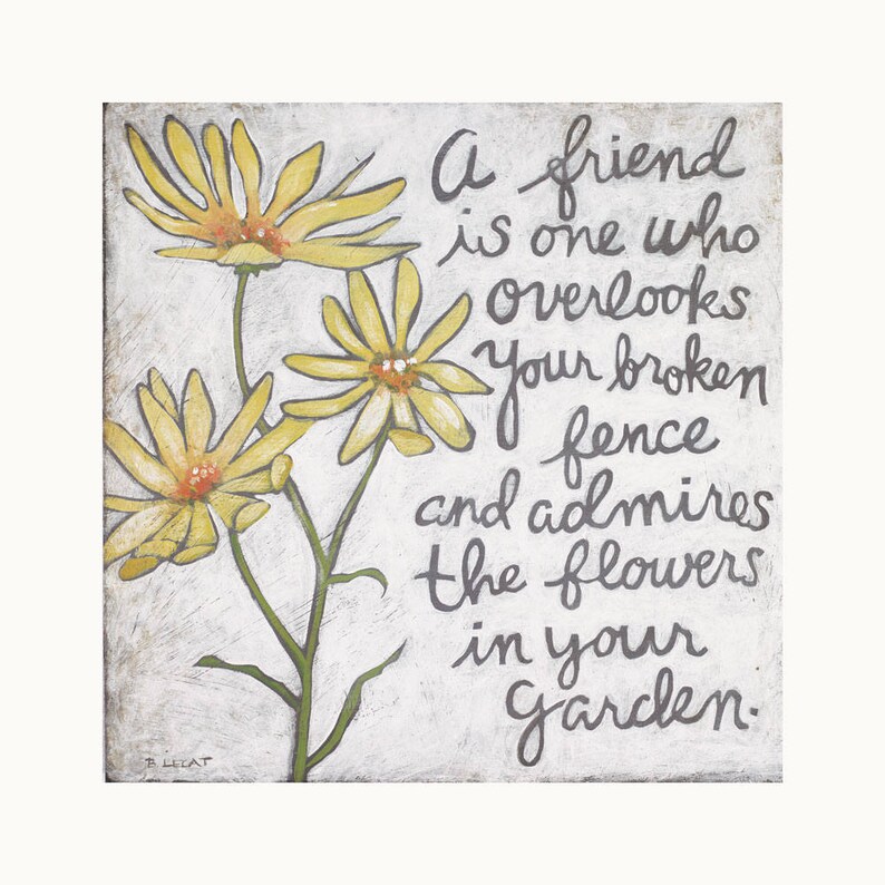 Sunflower Friendship Quote Art Print: Thank You Gift - Etsy