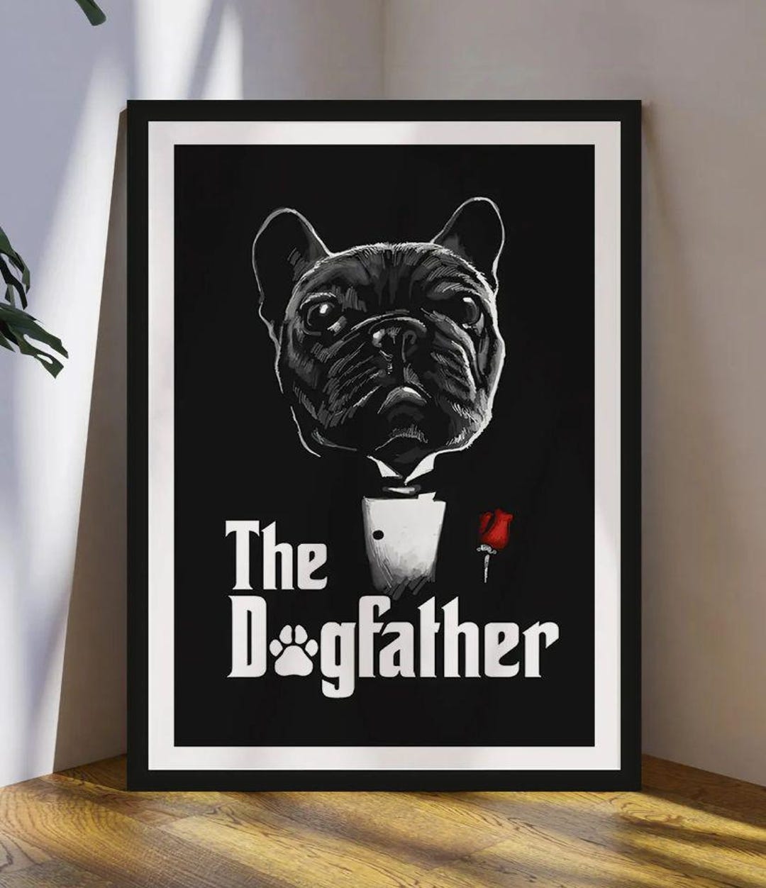 Dogfather Dog Poster, Wooden Digital Wall Art, Gift for Pet Lovers ...