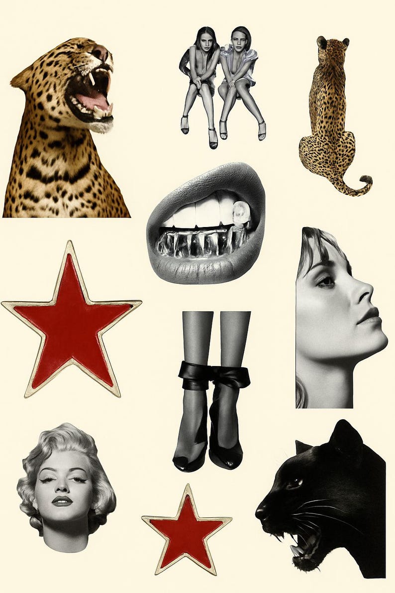Edgy Fashion Collage Wall Art - Digital Download | Retro Glam Pop Art ...