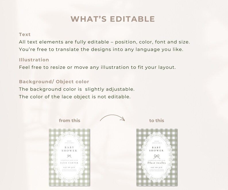 Green Gingham Baby Shower Mini Bundle: Vintage Lace Baby Party Set ...