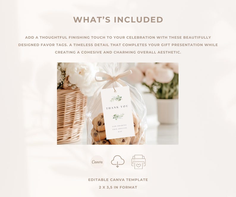 Botanical First Holy Communion Thank You Tag: Greenery Favor Tag, Boy ...