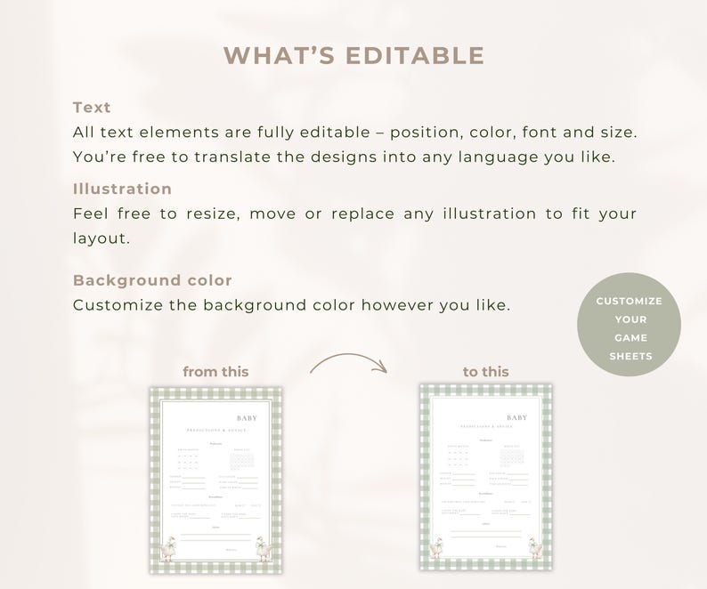 Green Gingham Goose Baby Shower Games: Baby Shower Activity, Green ...