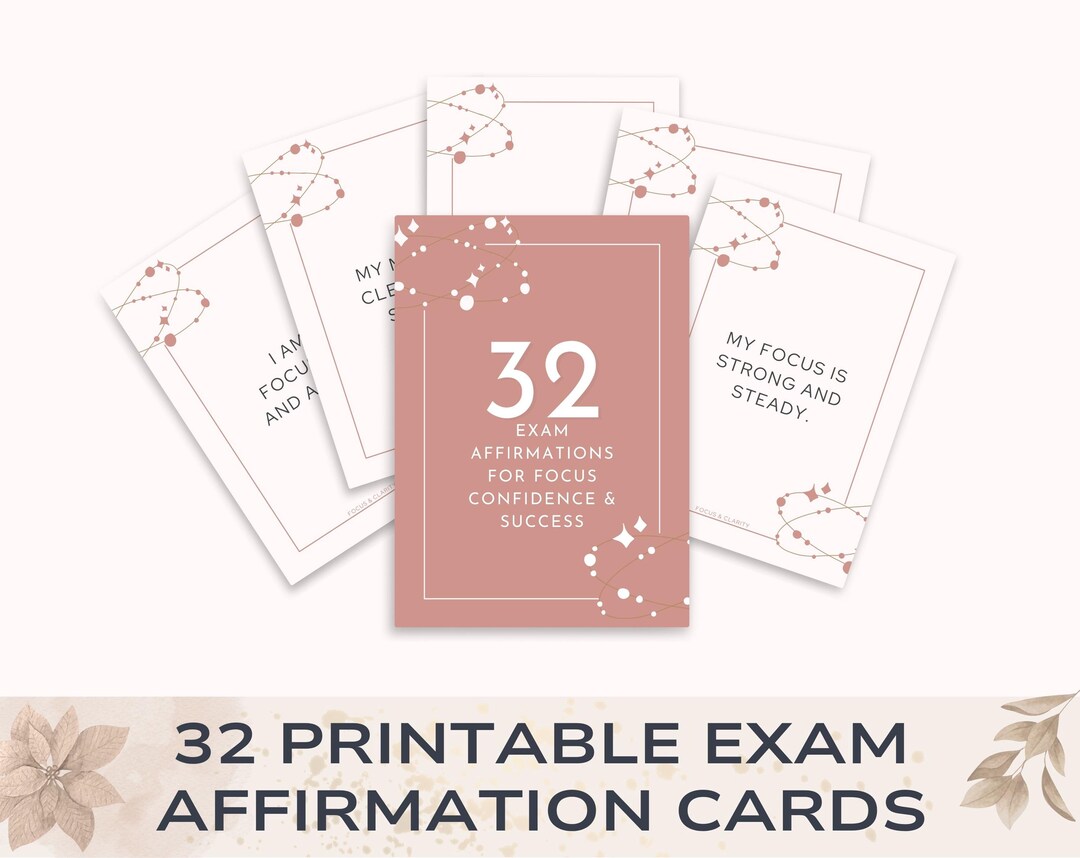 Exam Affirmation Cards – Printable Motivation for Students | Study ...