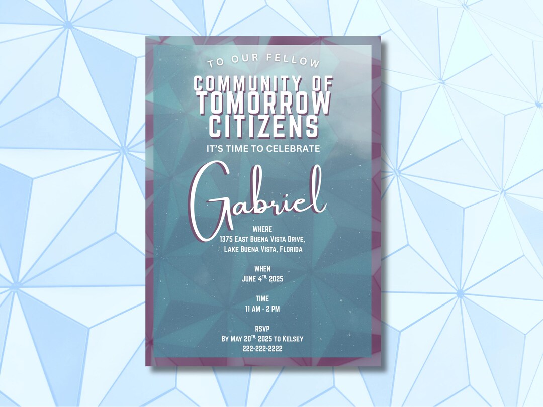 Epcot Birthday Invitation Template | Disney Birthday Invitation ...