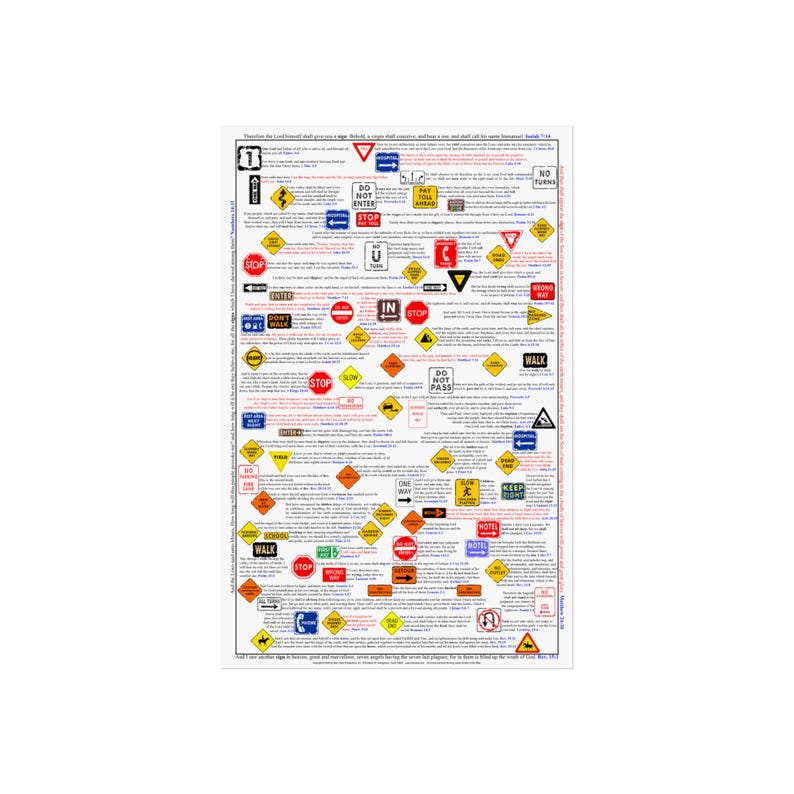 Art Poster, Road Signs of the Bible, Colorful Poster, Conversation ...