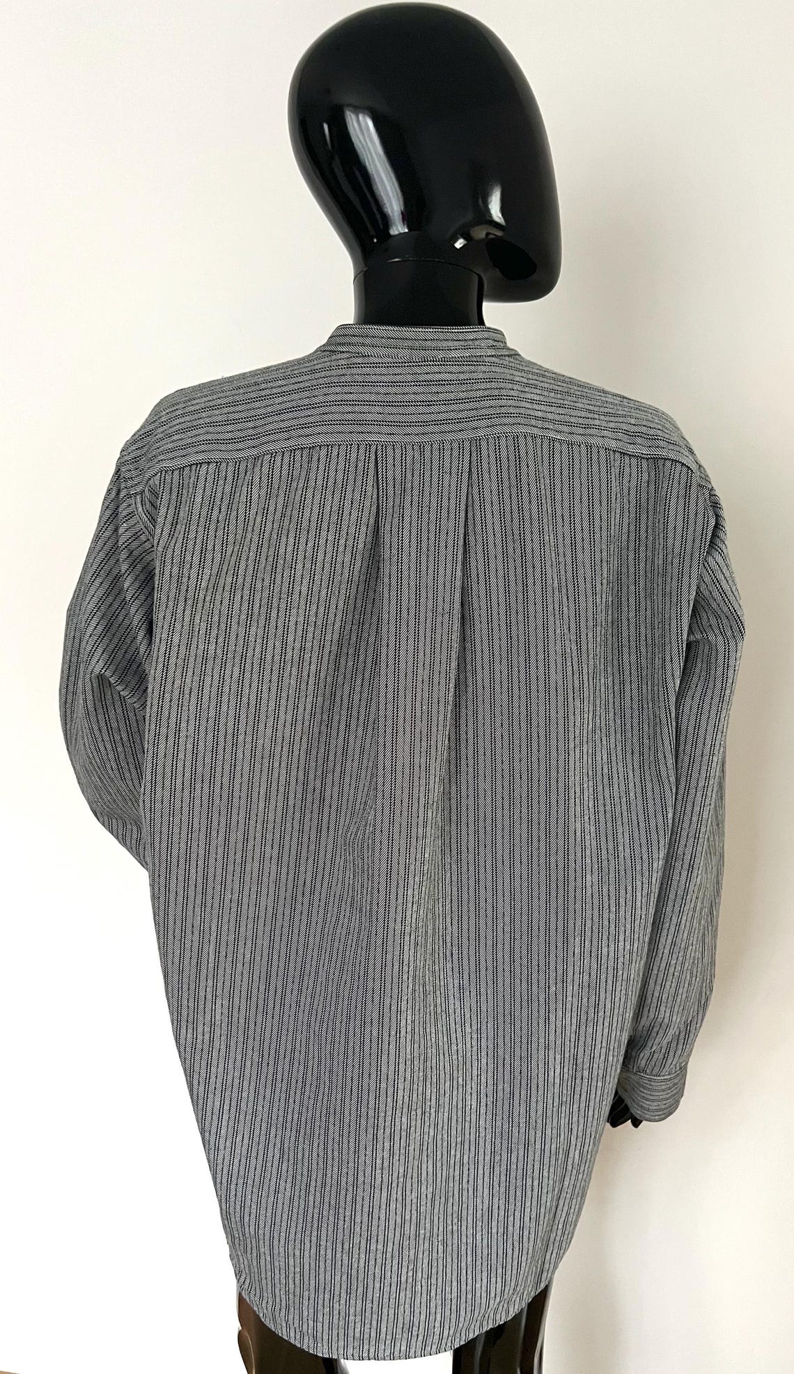 Vintage Men’s Swiss Shirt • Trachtenstube Appenzell • Grey Striped ...