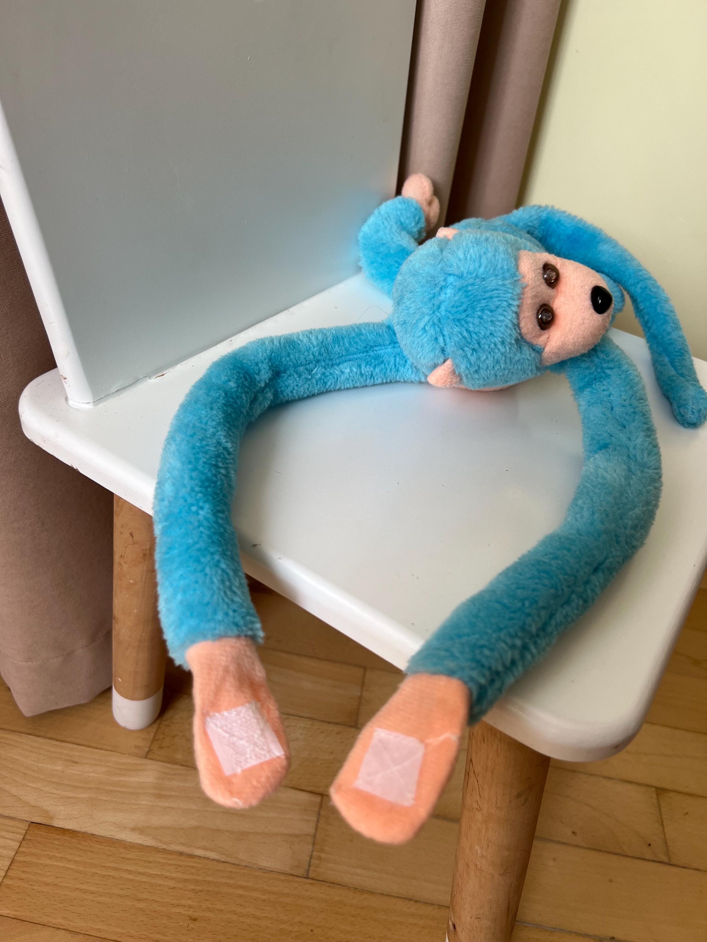 Hugging Monkey Plush Toy – Blue Long Arm Stuffed Animal With Velcro ...