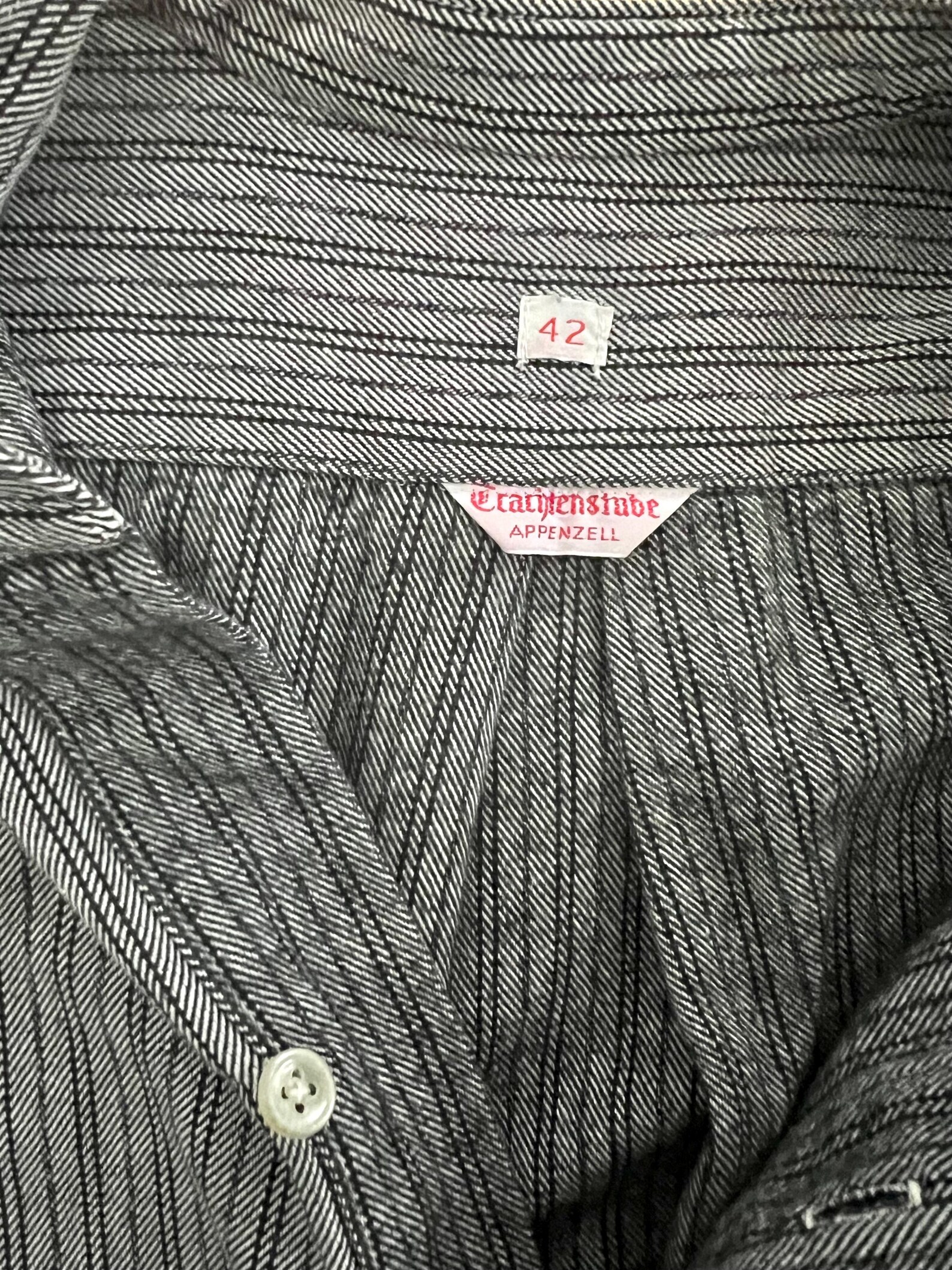 Vintage Men’s Swiss Shirt • Trachtenstube Appenzell • Grey Striped ...