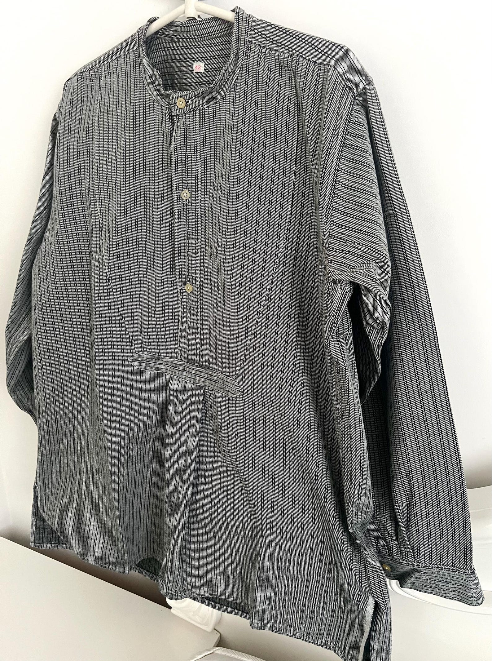 Vintage Men’s Swiss Shirt • Trachtenstube Appenzell • Grey Striped ...