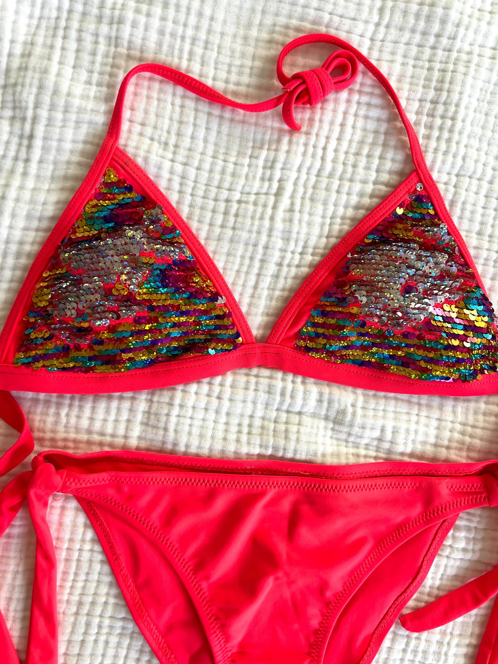 10-12 Years Girl Bikini | Sparkling Girl Swimsuit | Sequin Swimwear ...