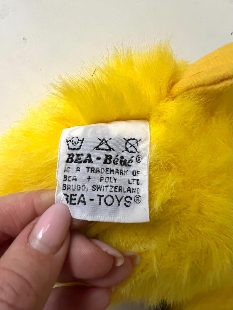 Vintage Yellow Duck Plush in Denim Cap by Bea Toys Switzerland – 18 Cm ...