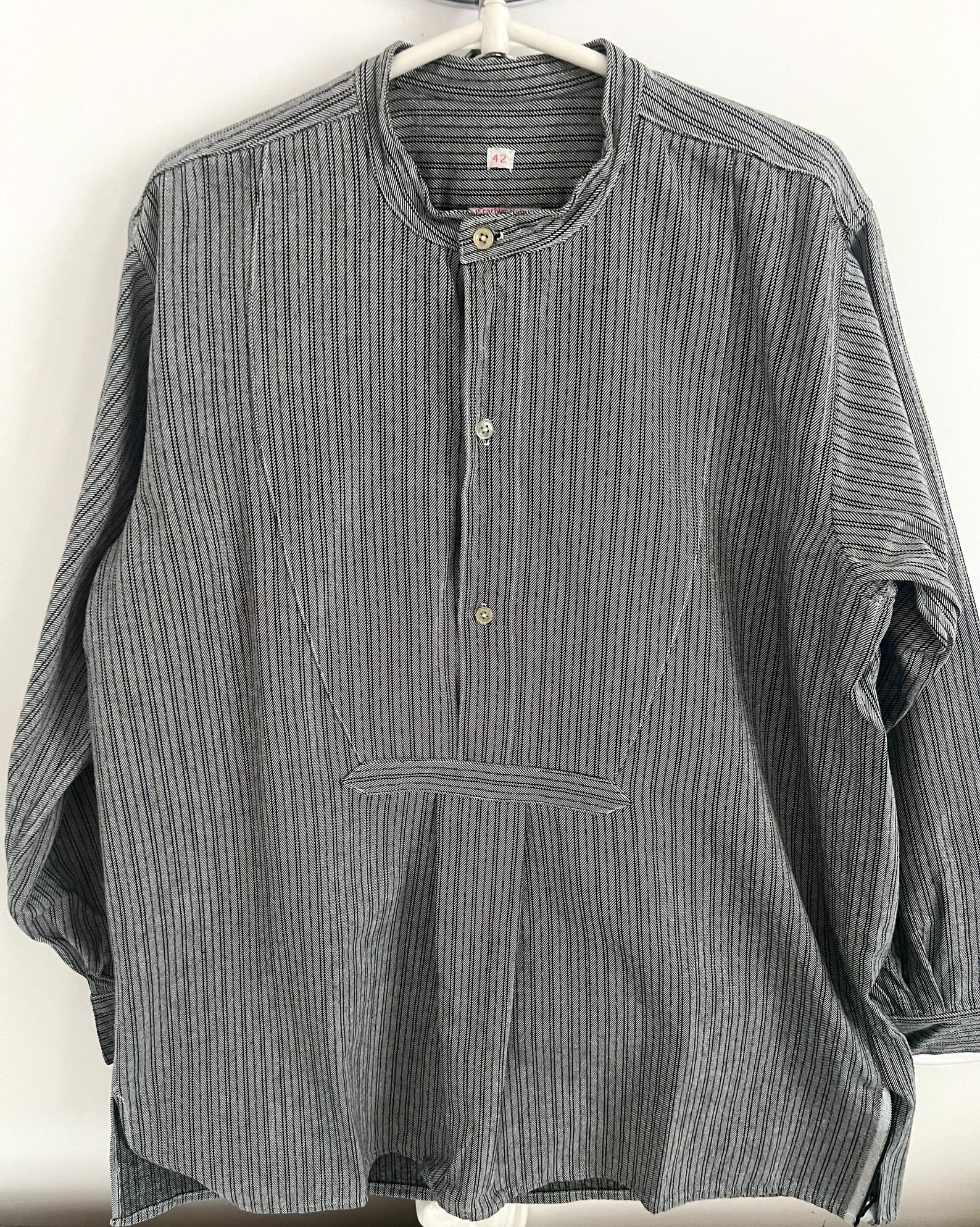Vintage Men’s Swiss Shirt • Trachtenstube Appenzell • Grey Striped ...