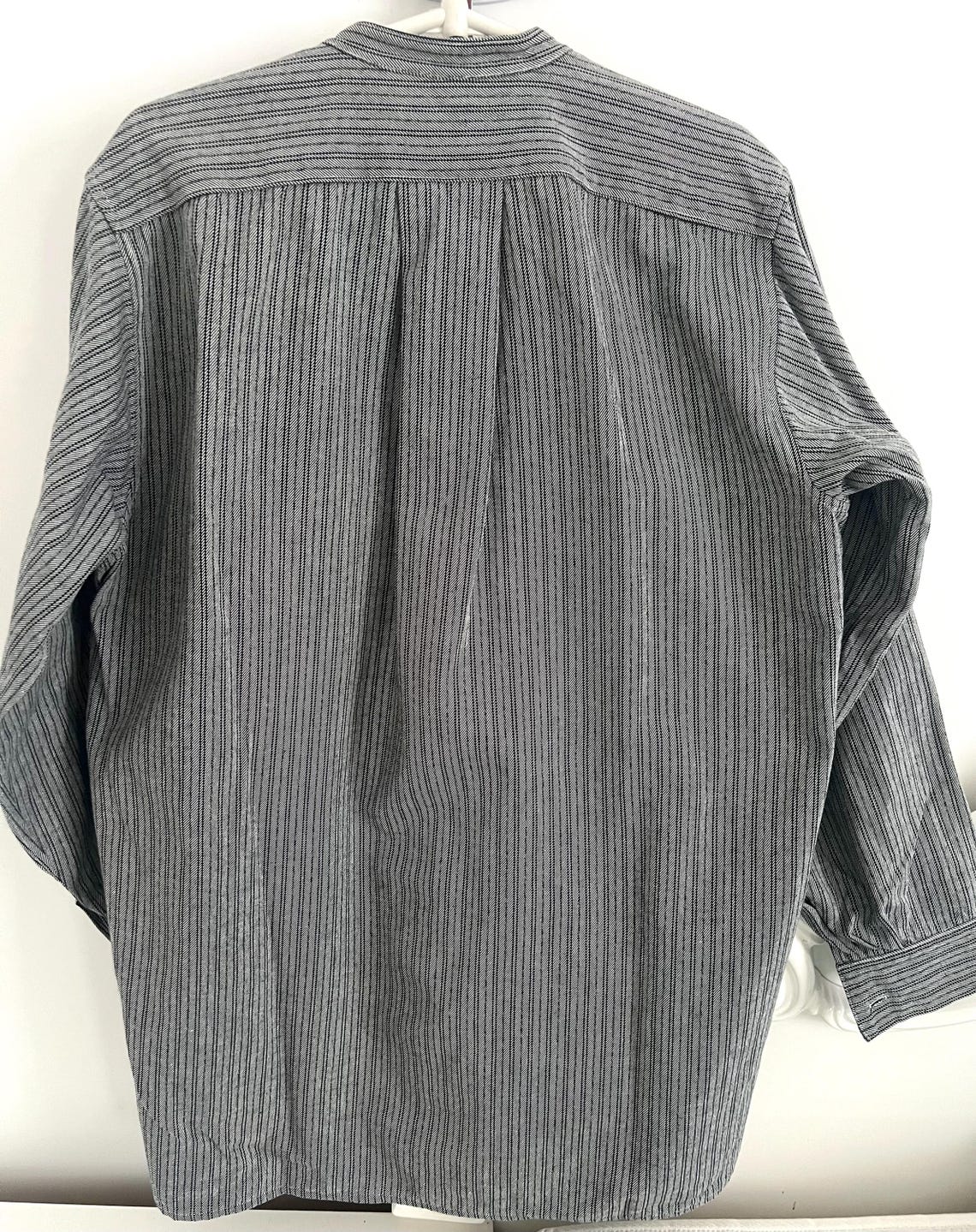 Vintage Men’s Swiss Shirt • Trachtenstube Appenzell • Grey Striped ...