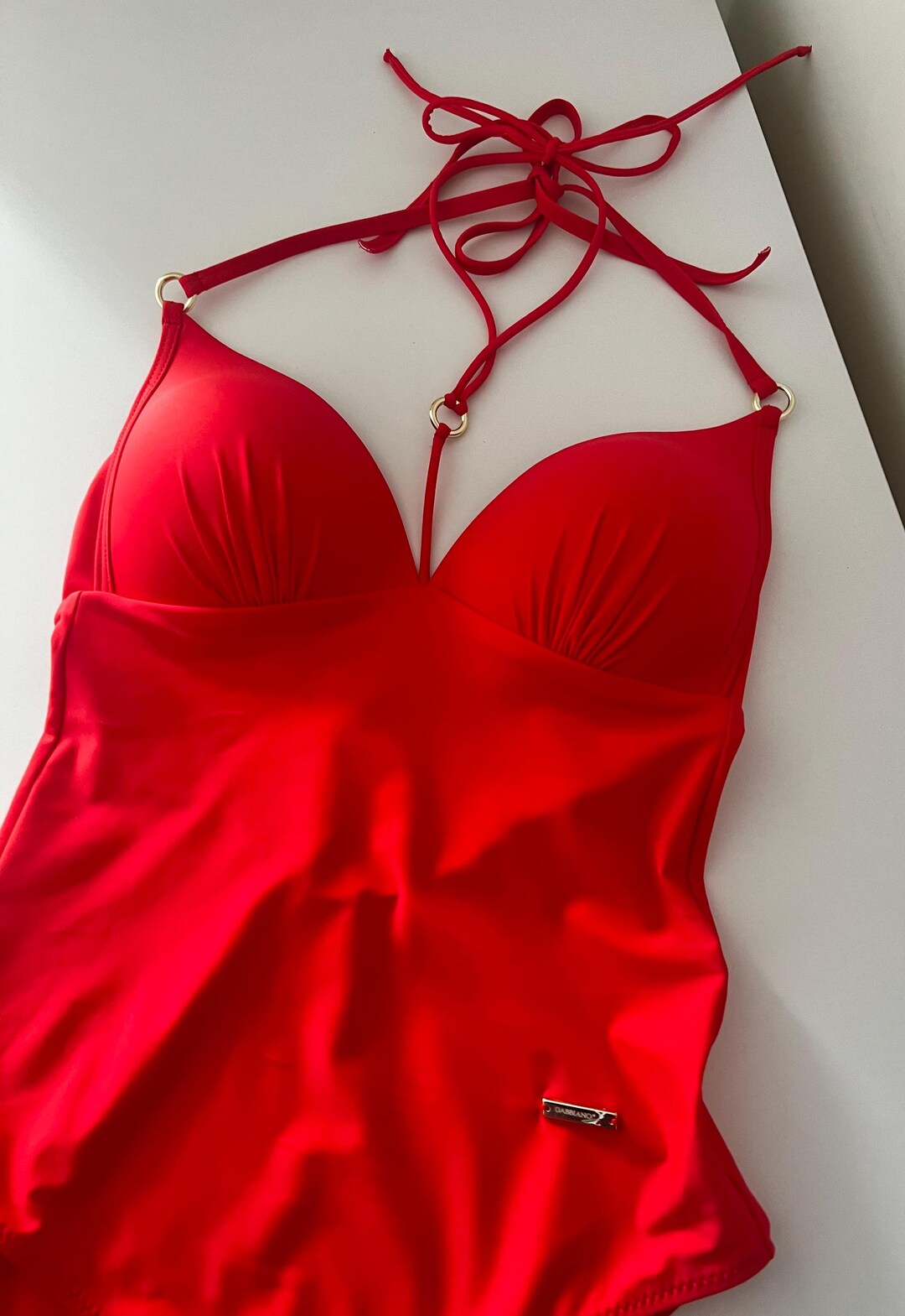 Bright Red Y2K Style Swimsuit by Gabbiano • Size 40 L Cup C (fits Size ...