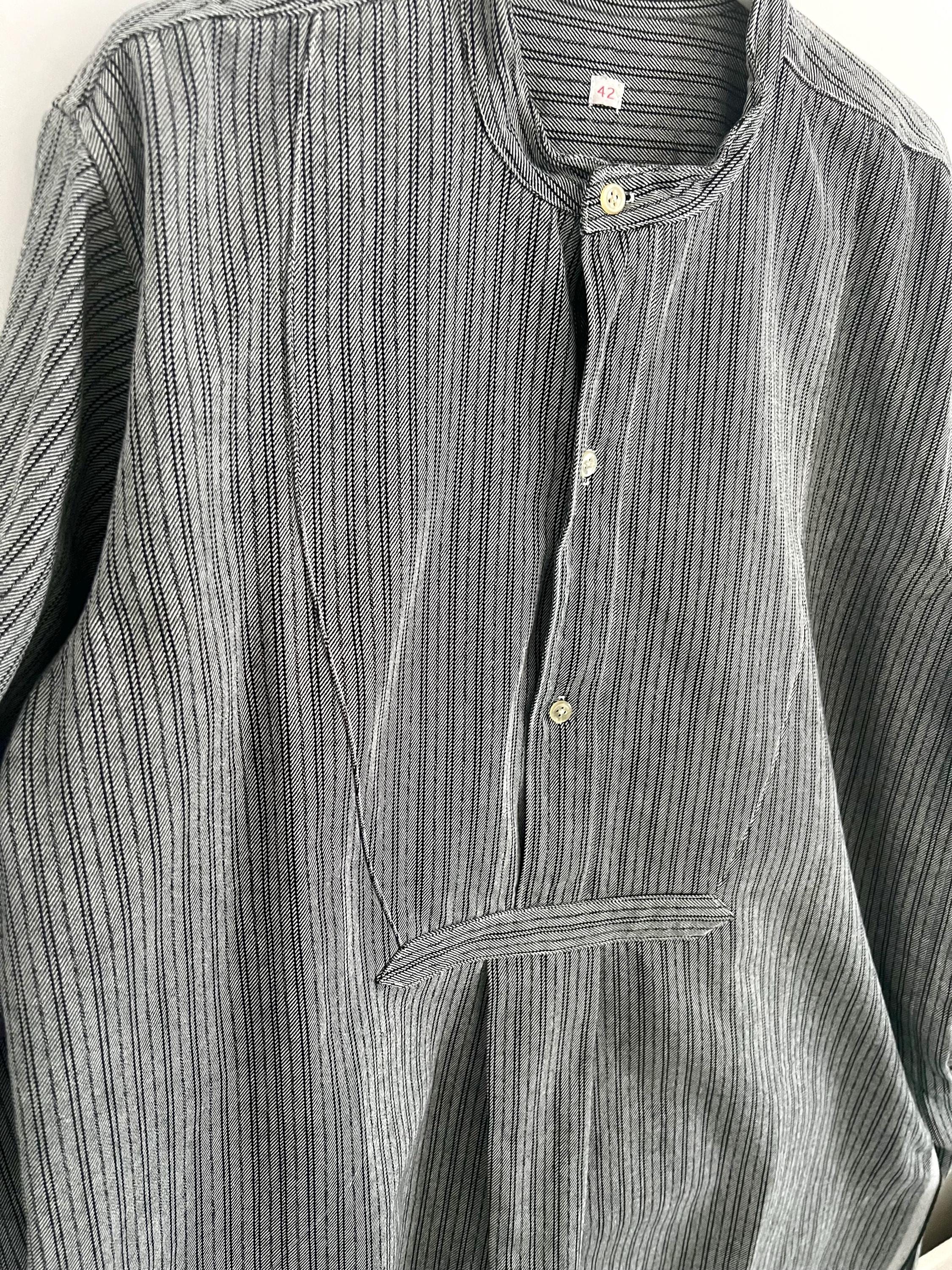 Vintage Men’s Swiss Shirt • Trachtenstube Appenzell • Grey Striped ...