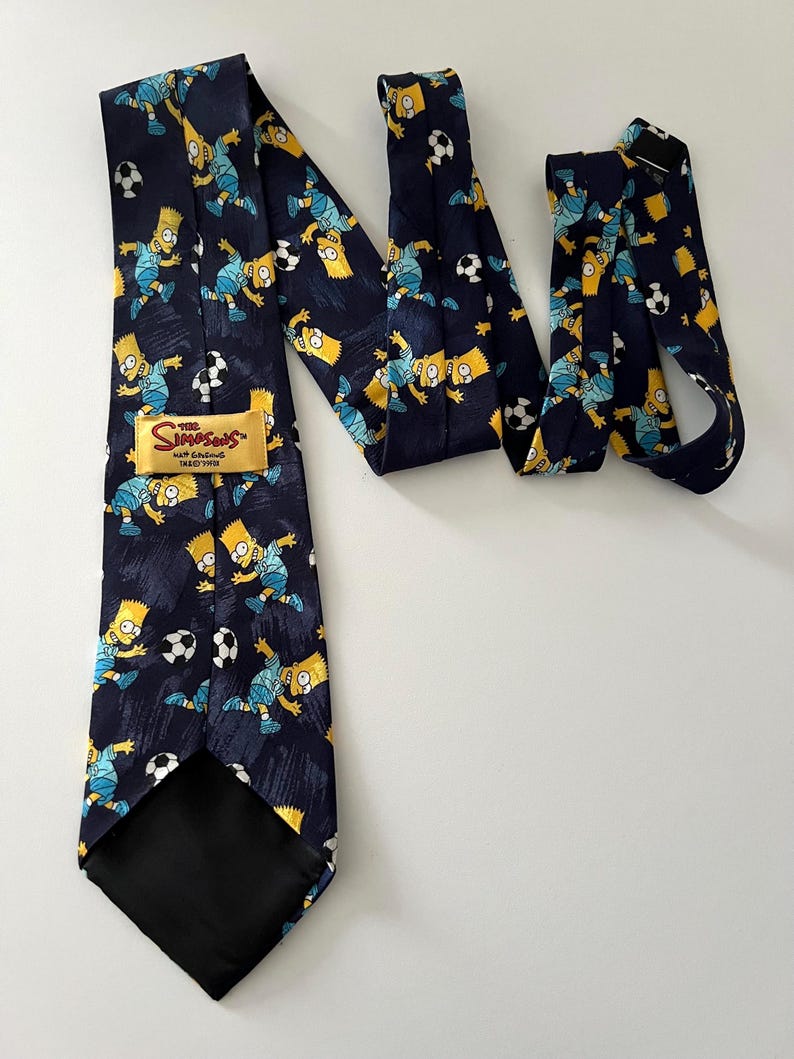 Vintage the Simpsons Bart Tie/ 9.5 Cm Wide/ Simpsons Soccer Tie ...