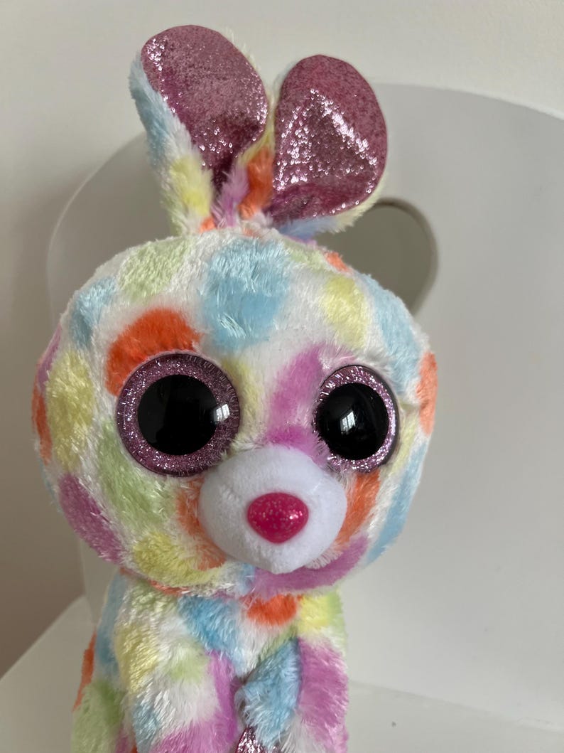 TY Toy Stuffed Colorful Rabbit Plush Vintage Toy Rainbow Toy Soft Bunny ...