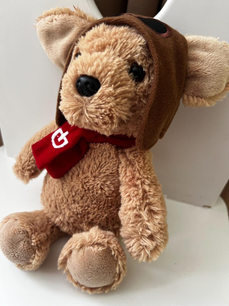 Aurora Plush Pilot Dog/ Light Brown Puppy With Aviator Hat and Red ...