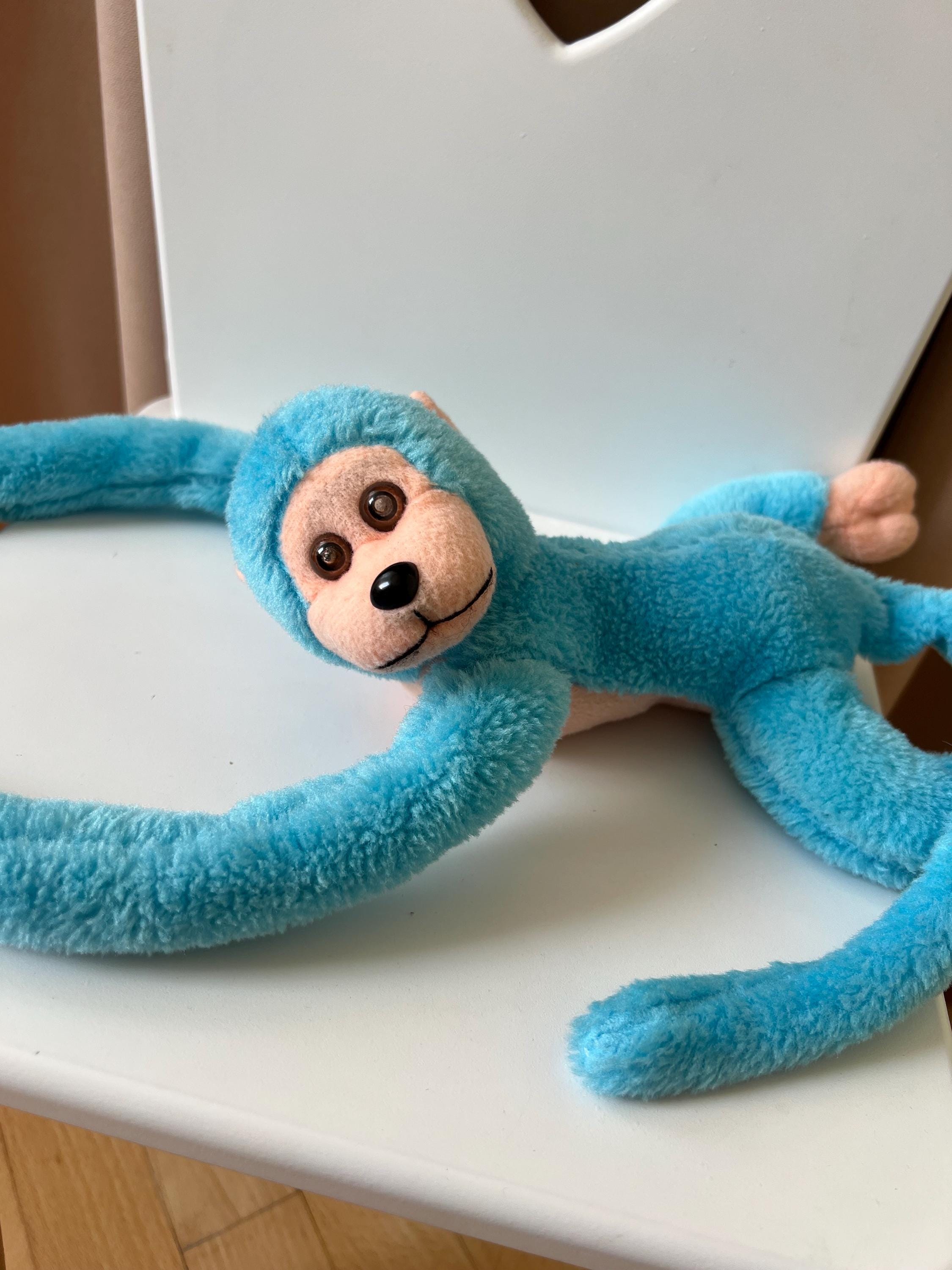 Hugging Monkey Plush Toy – Blue Long Arm Stuffed Animal With Velcro ...