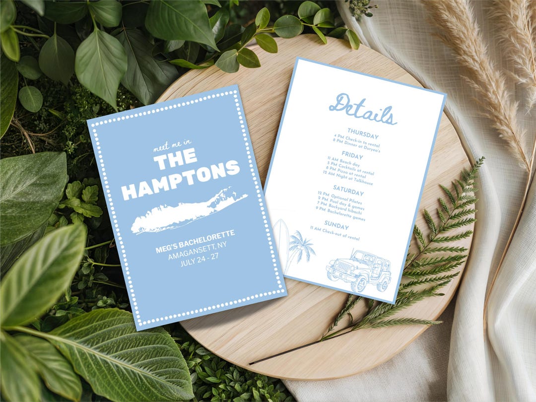 Hamptons Bachelorette Party Itinerary Template Canva I Last Sail Before ...